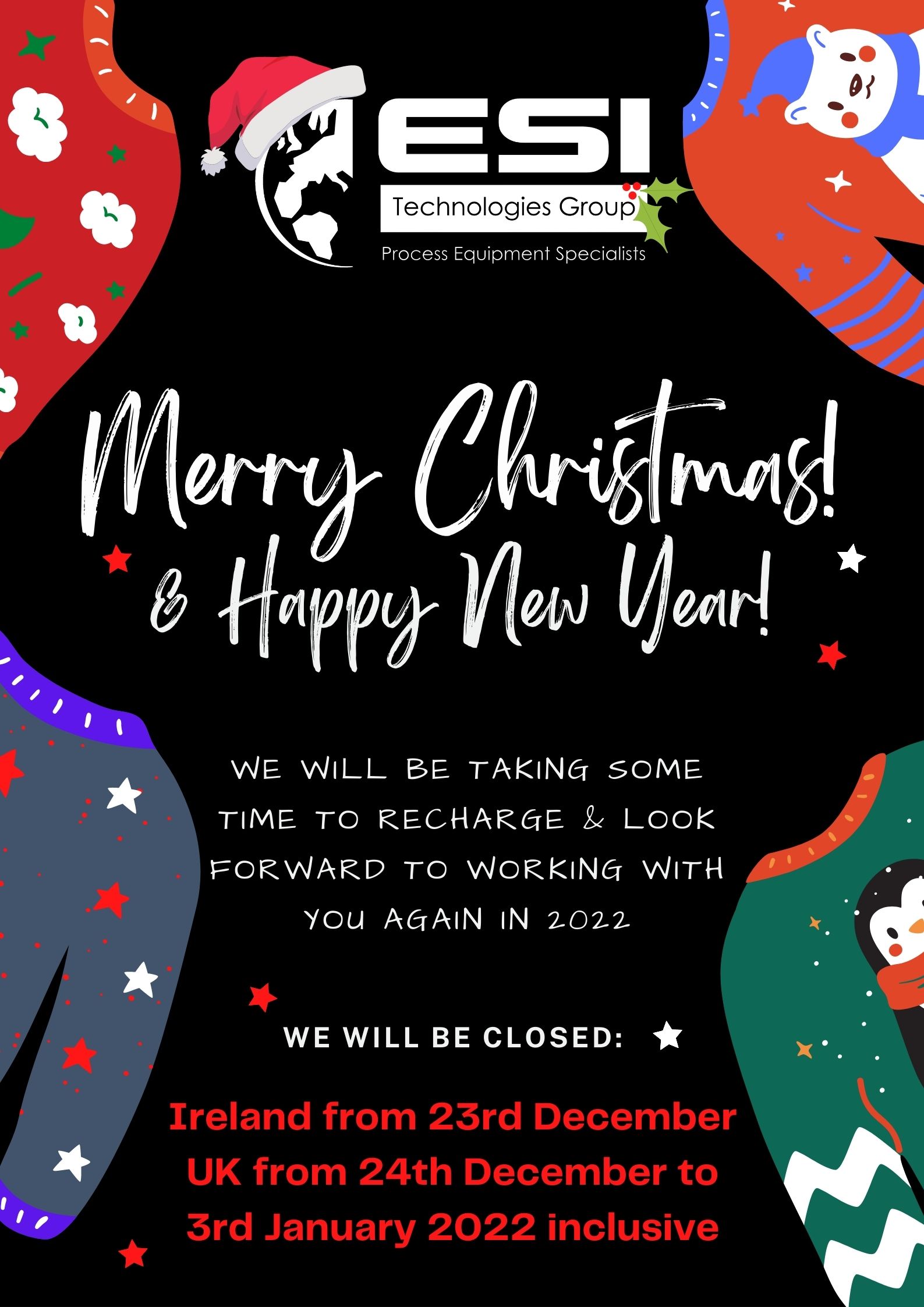 Christmas Closing Dates 2021 UK & Ireland | ESI Technologies Group